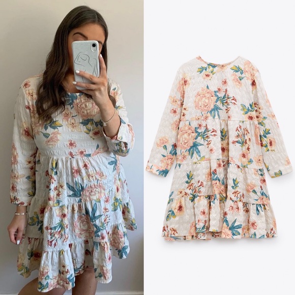 Zara | Dresses | Nwt Zara Floral Crinkle Sharon Dress | Poshmark